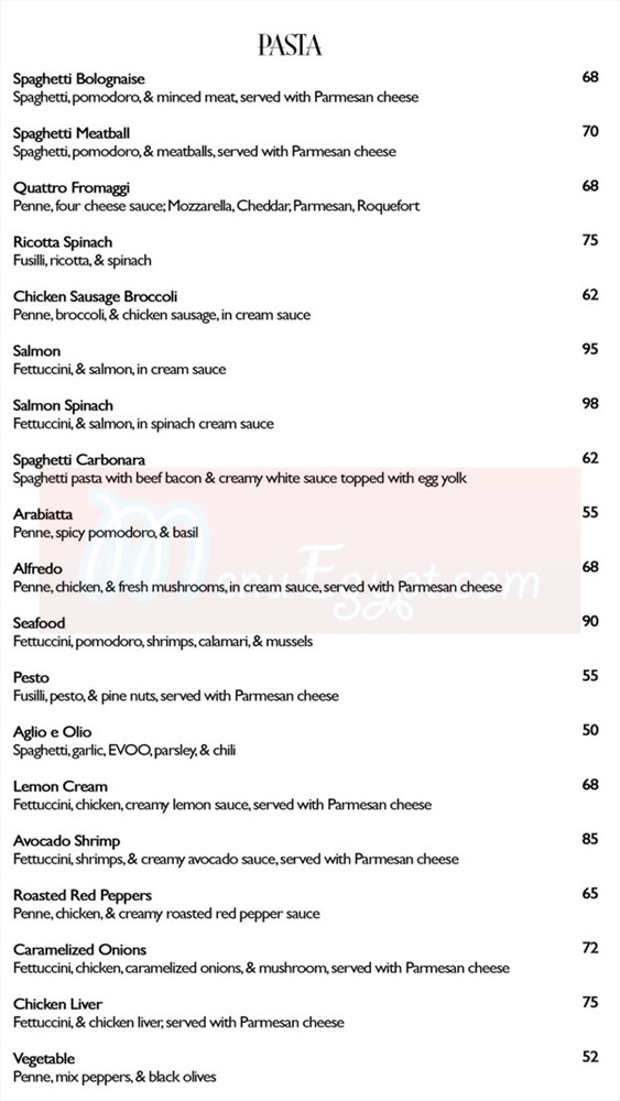 Menu delivery - hotline - Pasta Citta | منيو ورقم مطعم بستا سيتا | Egypt